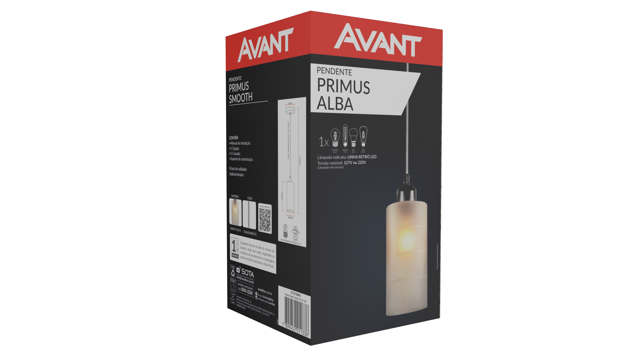 Pendente Primus Alba Avant - LOJA LUZ DO MUNDO