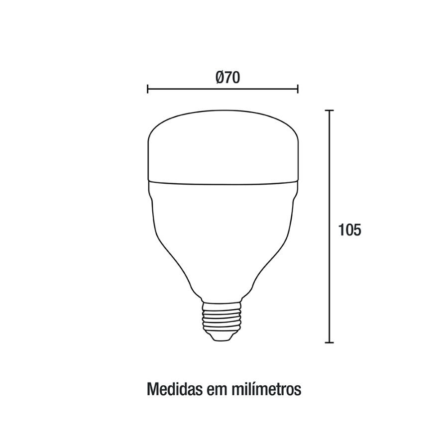 Lampada LED Bulbo T70 e27 20w 1600lm 6500k - Blumenau