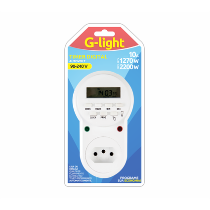 Timer Digital para Tomada 10A Bivolt - Glight